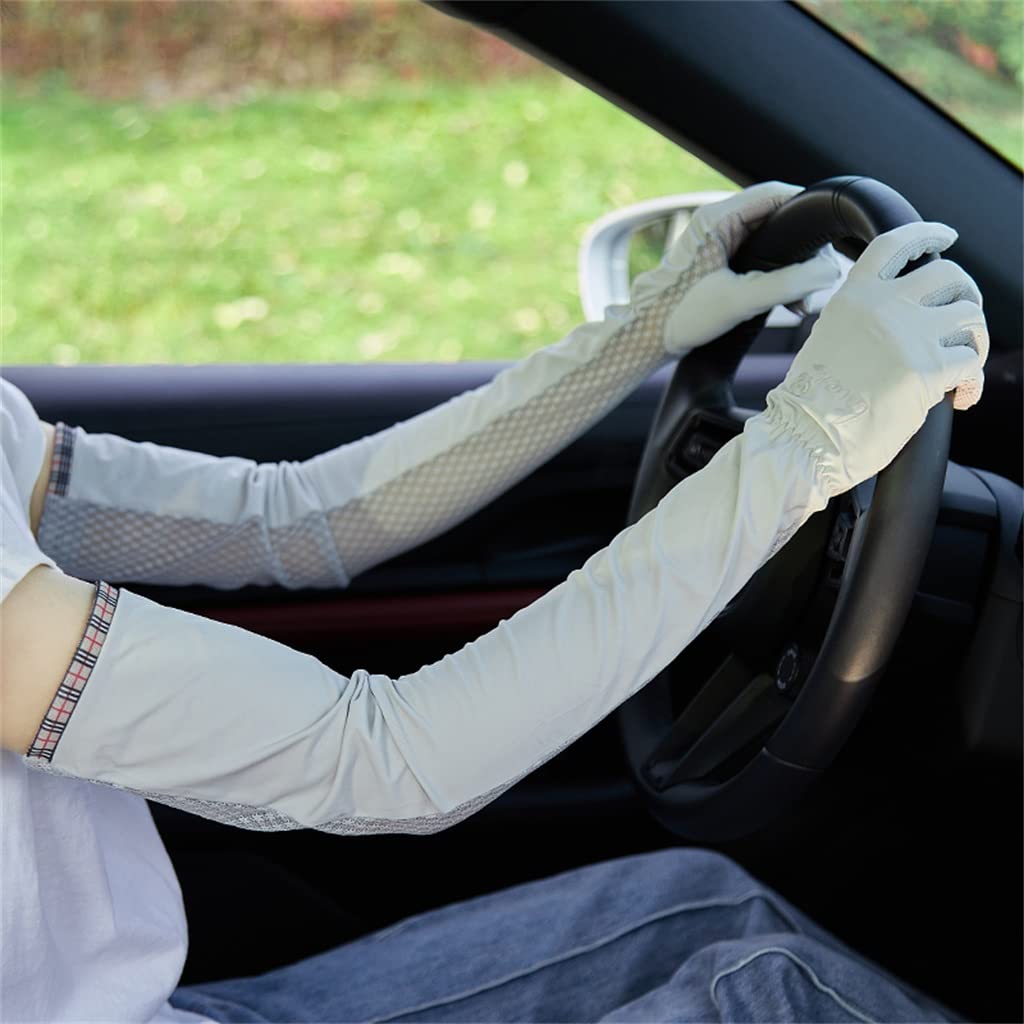 N/A Long Gloves Summer Thin Outdoor Armguard Sleeves Ladies Driving Riding Ice Mesh Breathable (Color : B, Size : 61 * 18 * 25cm)