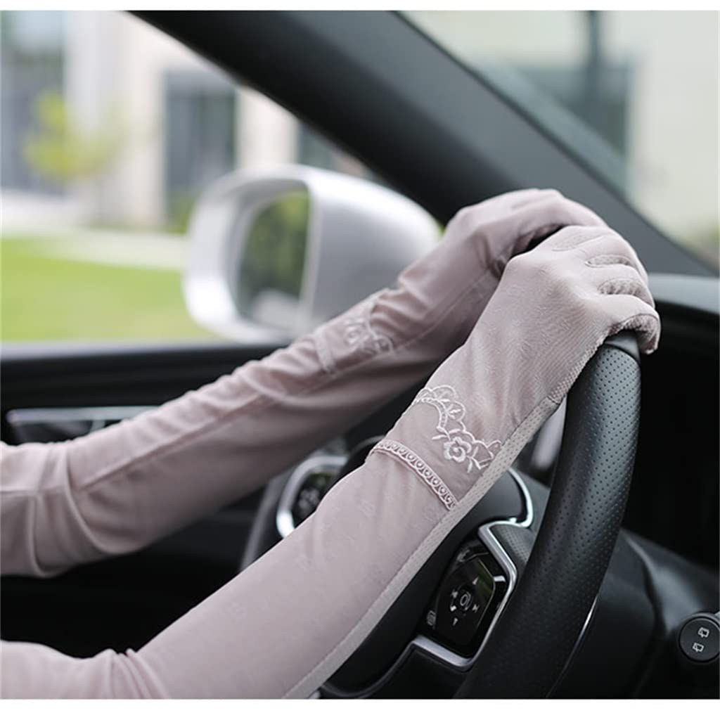N/A Summer Ladies Lace Ice Silk Gloves Thin Cycling Driving Arm Guards Long Ice Silk Sleeves (Color : C, Size : 55 * 17 * 25cm)