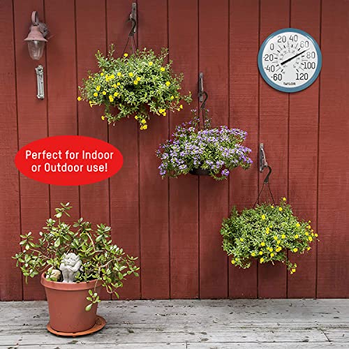 Taylor Big and Bold Wall Indoor Outdoor Thermometer, 13.25 inch, Teal