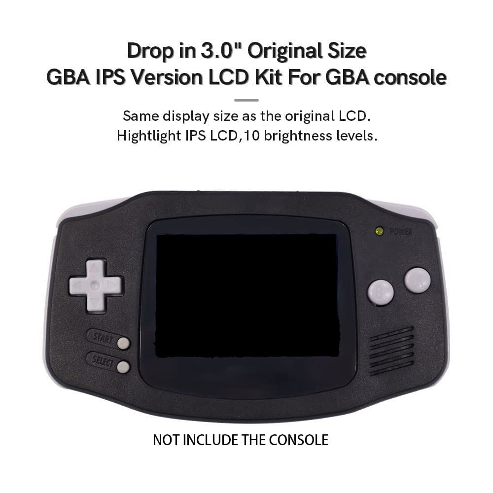 Replacement LCD Screen Customization DIY Accssories Mod Kits, HISPEEDIDO Backlight Display Backlit Plate Compatible with Game Boy AdavanceGBA Console