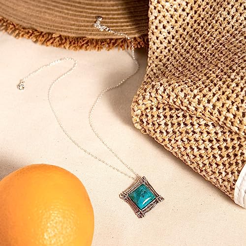 Silpada 'Tranquil Gaze' Sterling Silver Turquoise Pendant Necklace, 18" + 2"