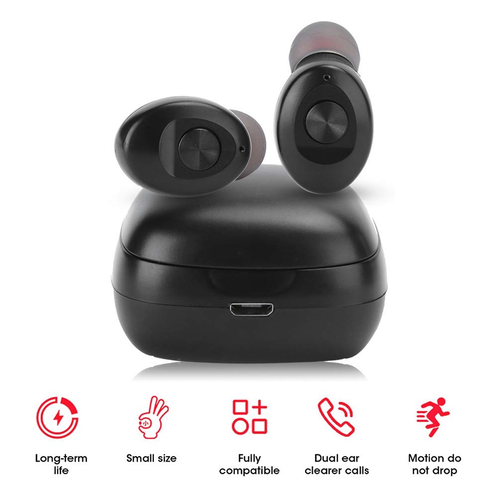 Liyeehao Sports Earphones, Bluetooth 5.0 Earphones, Wireless for Workouts, Running, Swimming, Gym, Work, Home Android/iOS(Black)