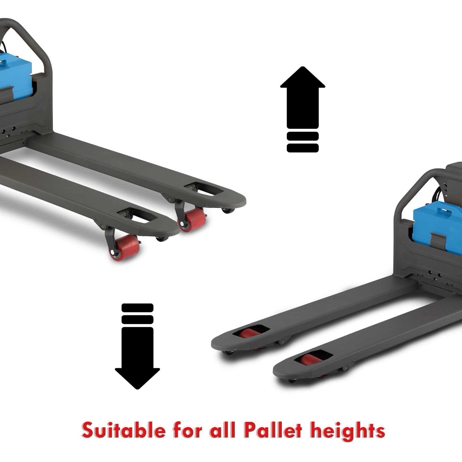 Xilin Electric Powered Pallet Jack 3300lbs Capacity Lithium Battery Walkie Pallet Truck 48"x27" Fork Size Blue Style 2 Pcs