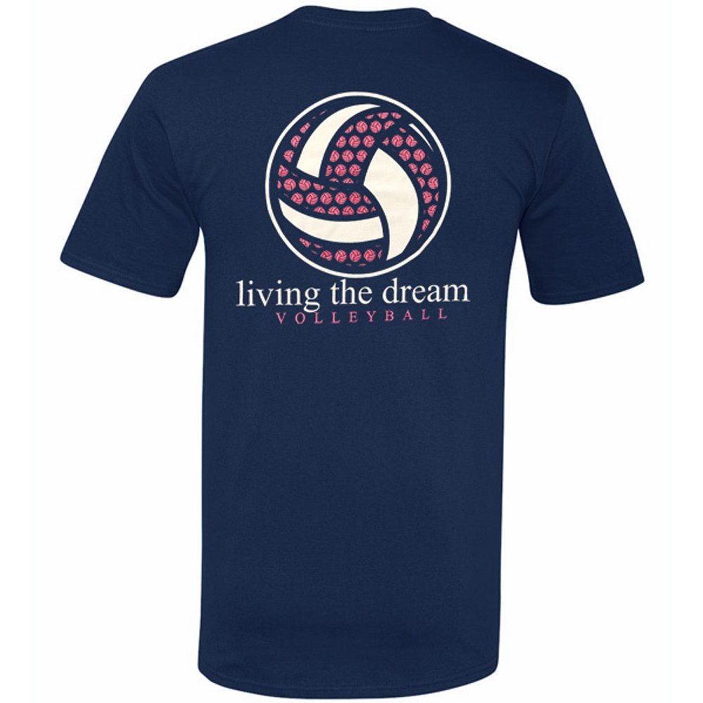 Living the Dream Volleyball T-Shirt - Navy, Small