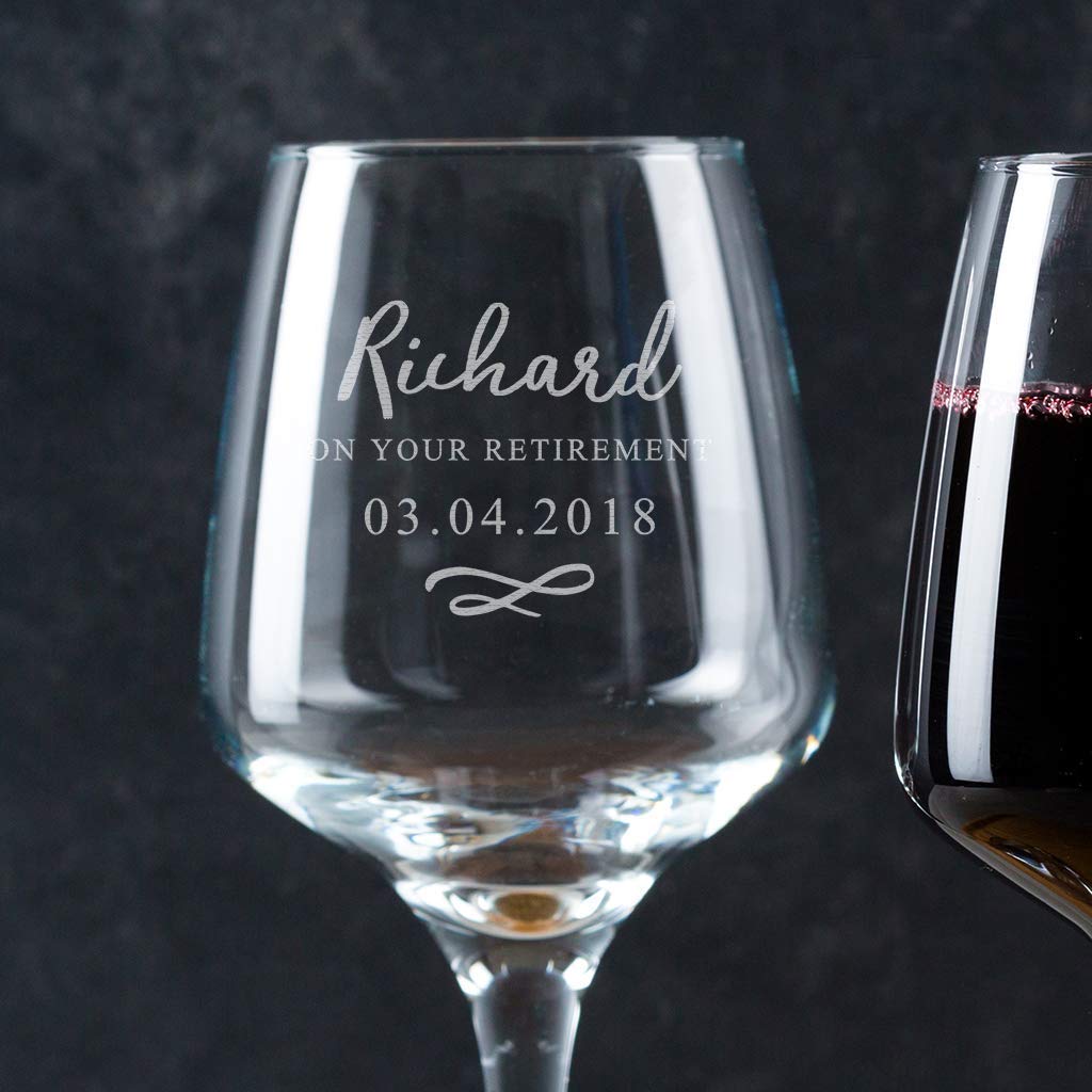 Personalized Leaving Wine Glass - Retirement Gifts for Women - Unique Leaving Gift for Coworkers - Engraved 14Oz Glass Goblet