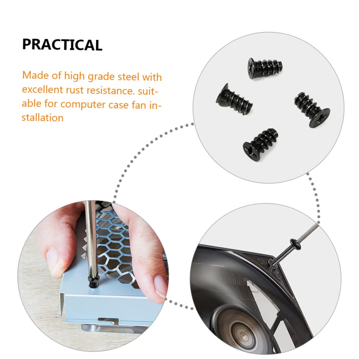 VILLCASE 1 Set Chassis Fan Screws Bolt M5 Steel Computer