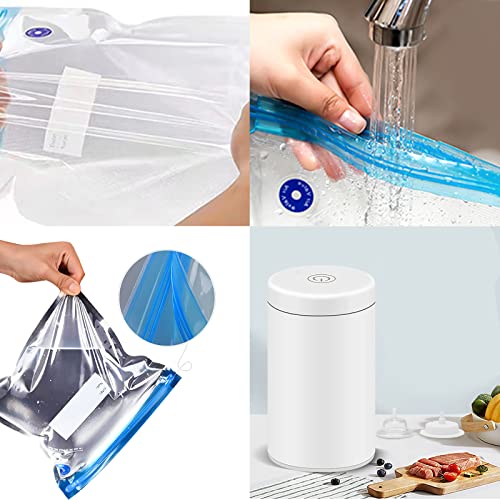 Zosylala Vacuum Sealer, Food Saver Vacuum Sealer Machine, Handheld Vacuum Sealer, Multi-Function Air Pump with Pump Head Sets, 5 Reusable Vacuum Seal Bags
