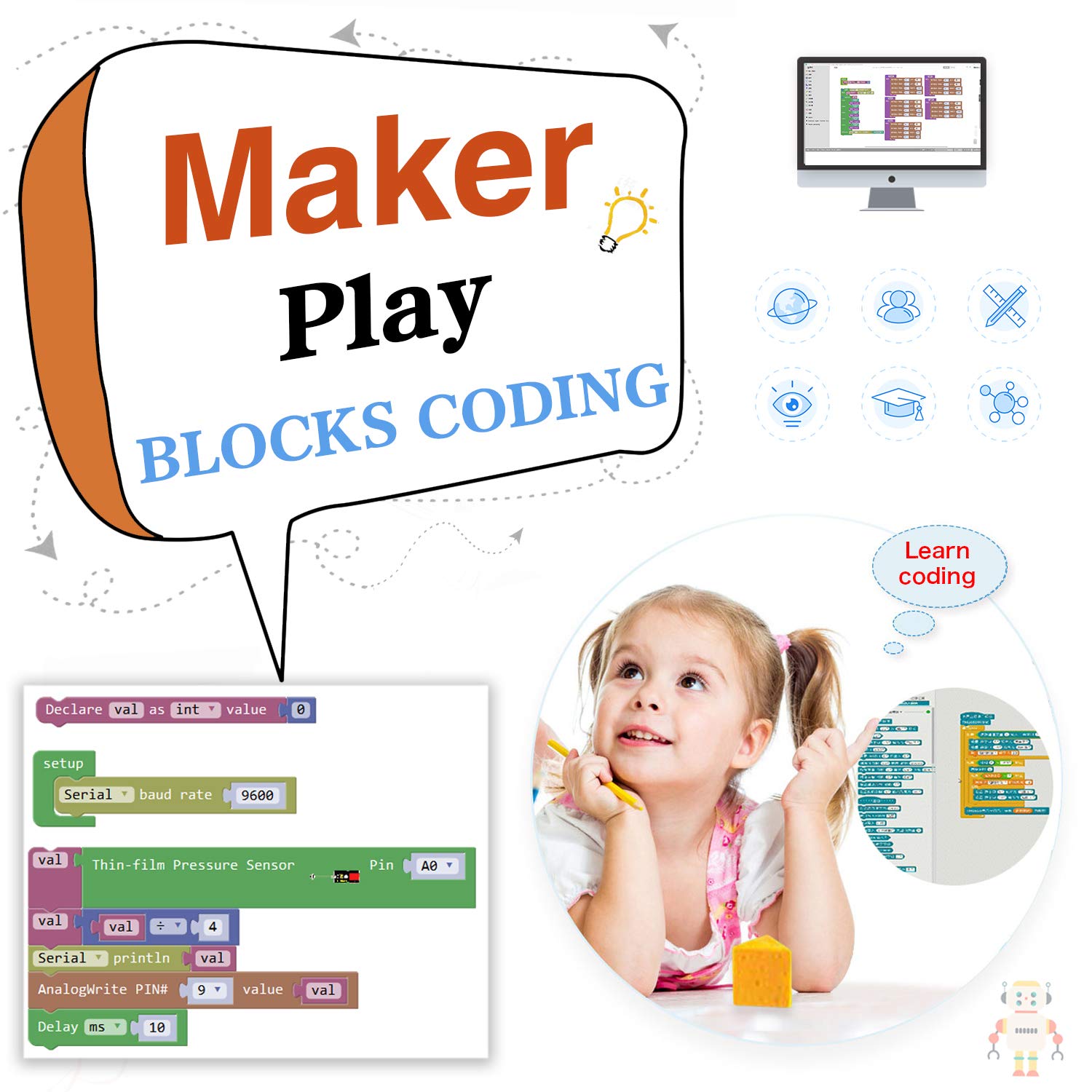 KEYESTUDIO Starter Kit V2 for Arduino with RJ11 Connector, Great STEM Education Kit for Students, Teachers and Hardware Enthusiast