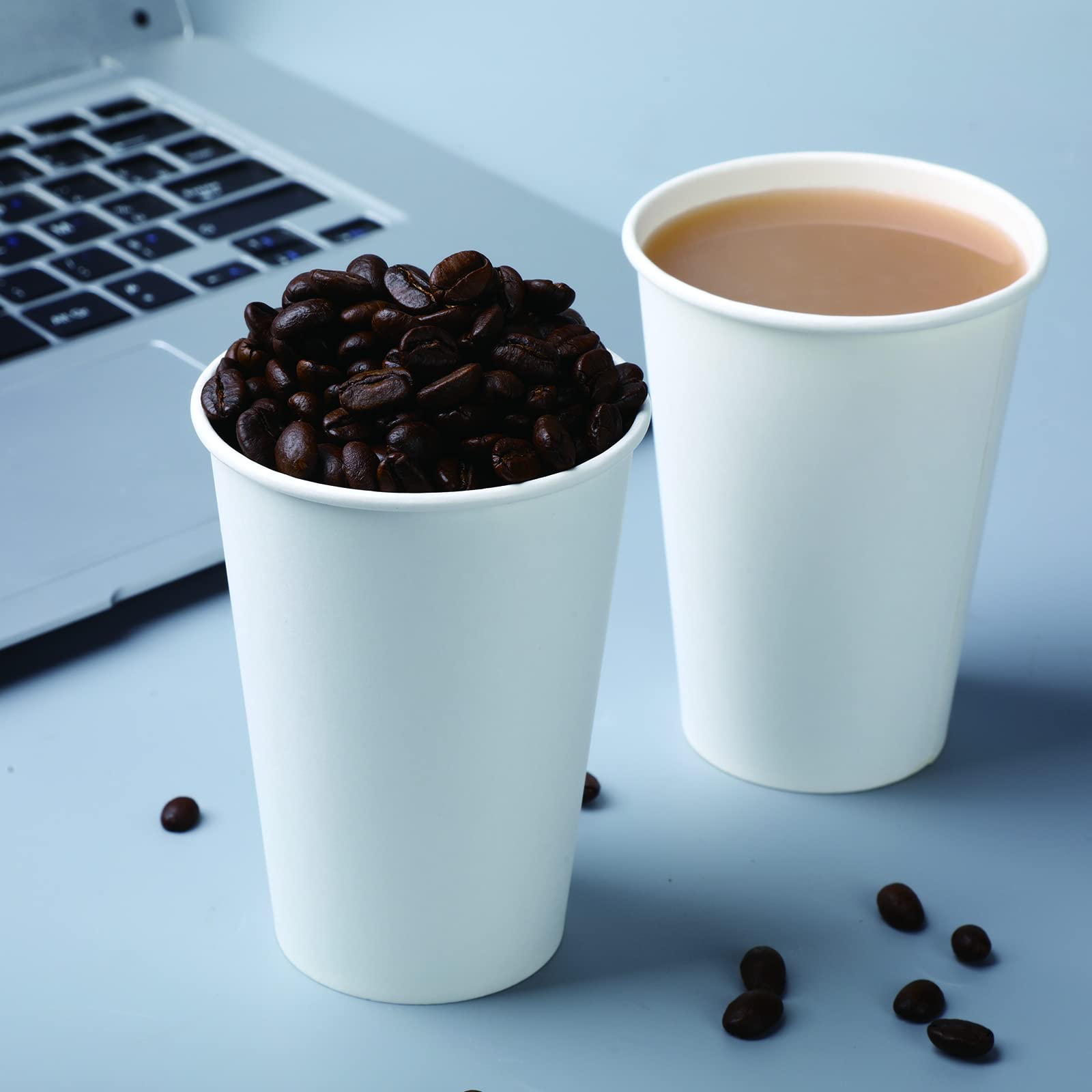 Luck-Mart [12 Oz 120 Pack ] Paper Cups, Coffee Cups 12 Hot Water Caps Oz, White