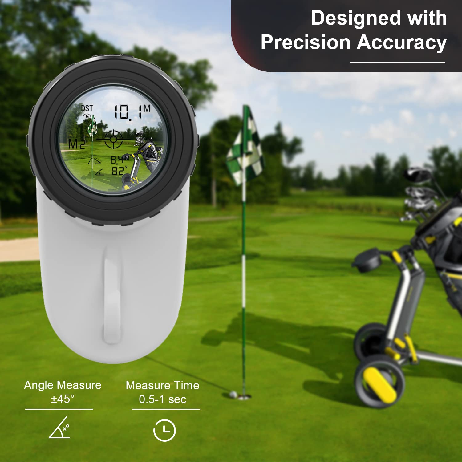 Range Finder, Fyobyye Golf Rangefinder with Slope Switch, High Precision Range Finder Golfing with Flag Pole Locking Vibration, 6X Magnification Golf Distance Rangefinder Golf Gifts for Men