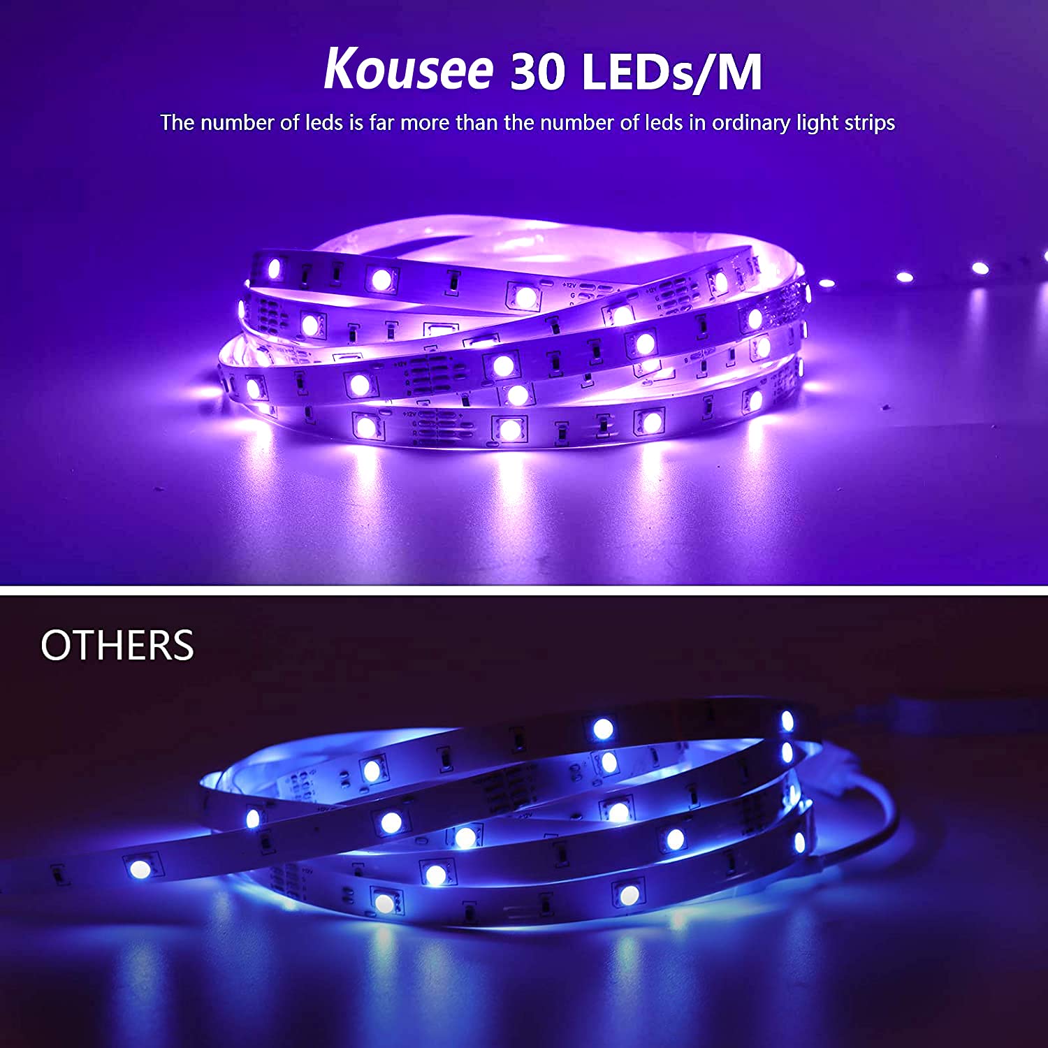 LED Strip Lights 32.8ft/10M,RGB 5050 LEDs Color Changing Full Kit, LED Rope Lights Flexible Tape Light Kit with 44 Keys IR Remote Controller and Power Supply, Mood Lighting Led Strips for Home Kitch