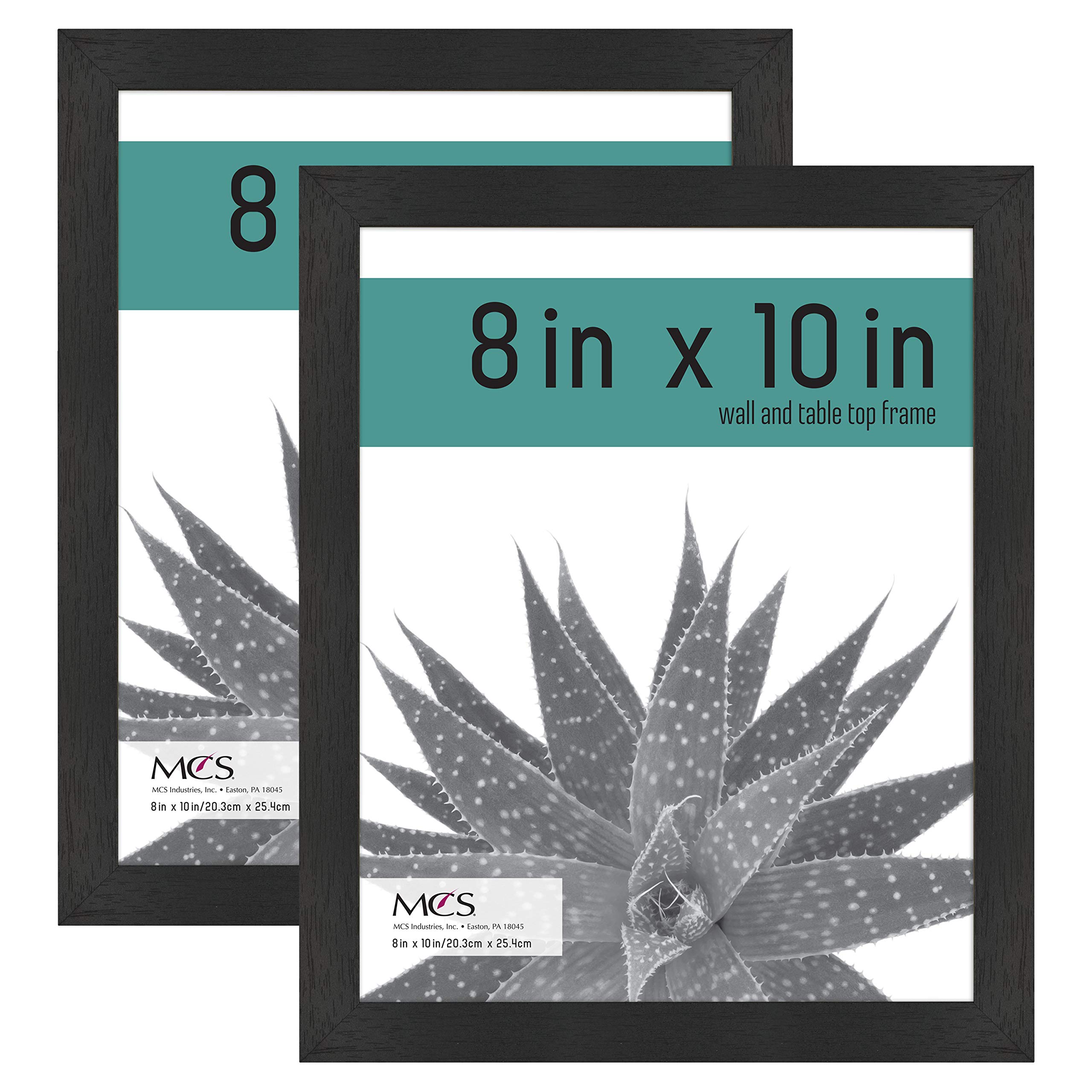 MCS Gallery Essential Picture Frames, Photo Gallery Wall Frame Set, Black Woodgrain, 8 x 10 Inch, 2-Pack