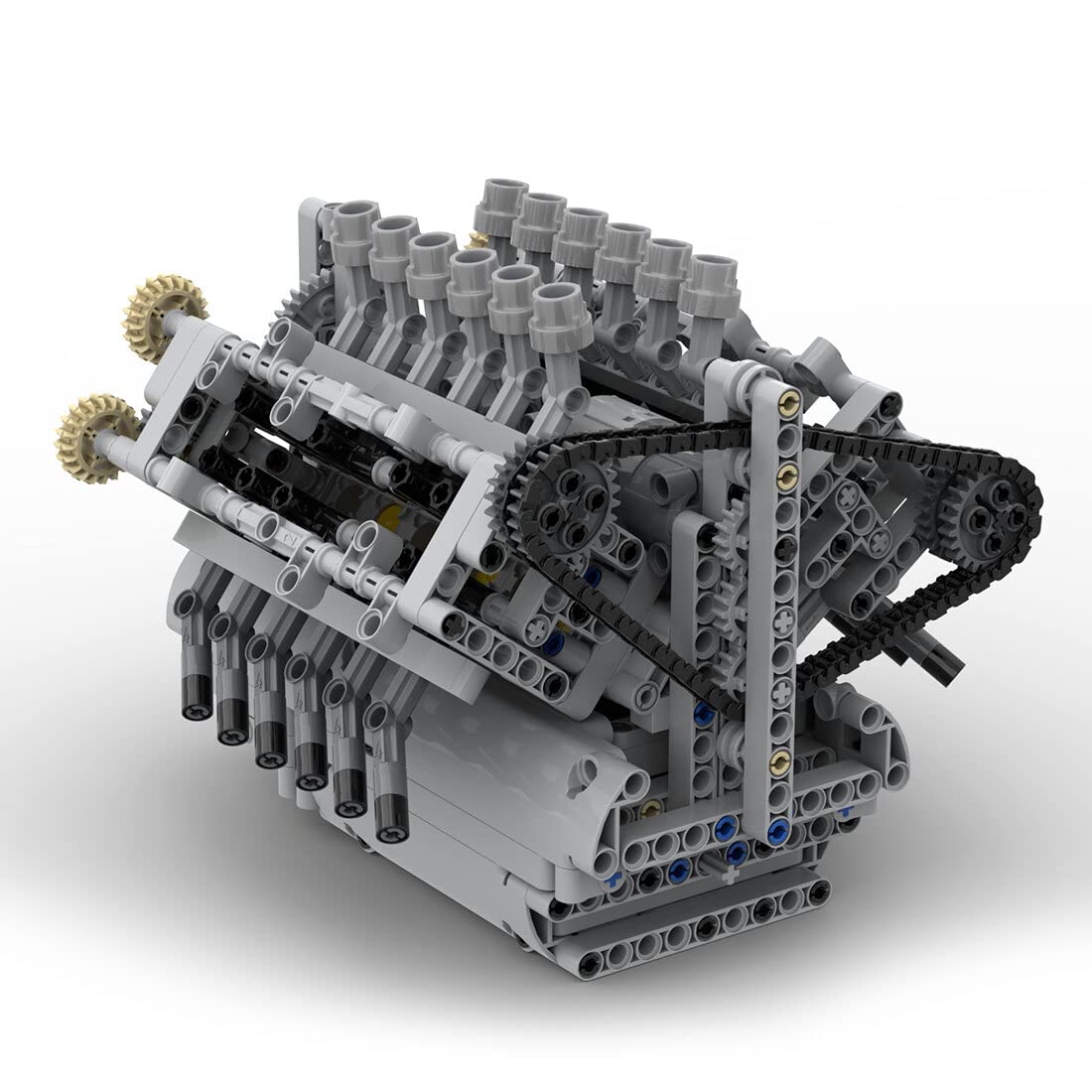 LDesign Dynamic V12 Engine Motor Model Building Kit with Gearbox, Engine Model Building Toy Set, 789PCS Compatible with Lego Technic, MOC-40128 for Kids Adults
