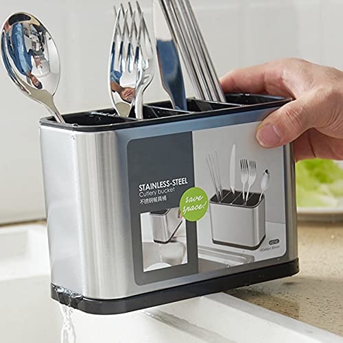 LIZZOT Kitchen Cutlery Organizer Knife Stand Plastic Drain Storage Holder Spoon Fork Chopstick Cooking Tool