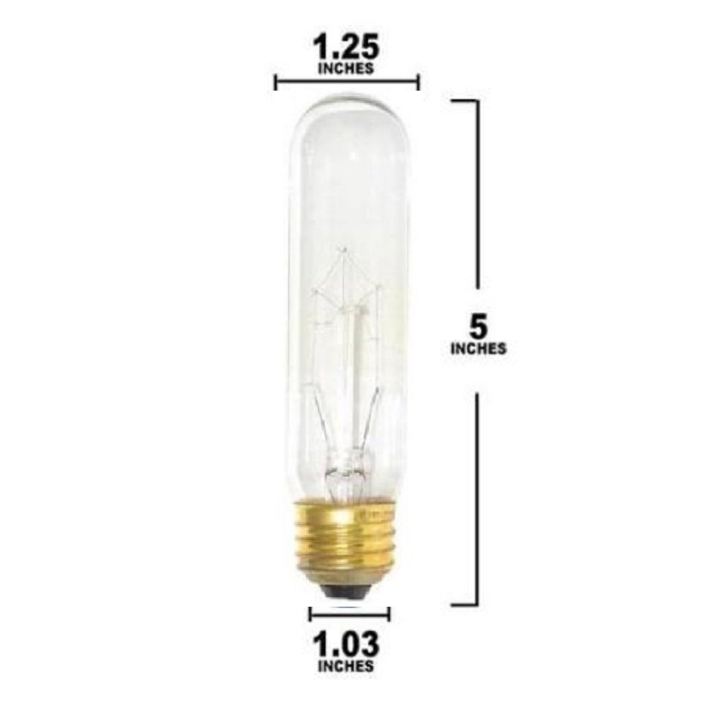 KOR 40T10/120V -Tubular - 120V - Medium (E26) Base - Incandescent Light Bulb (Frosted, 40 WATT-4 Pack)