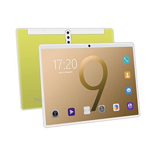 Tablet Android All-New Fire, 10.1-inch Ultra-Thin IPS HD Display Tablets PC, 10 Core Processor, 1GB +16GB, Dual Camera Smart Tablet, Voice Call WiFi Blue-Tooth Tablet Gift for Kids & Friends (Gold)