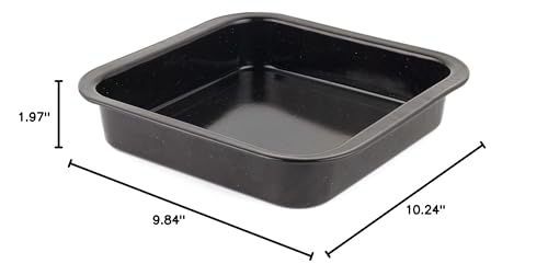 Russell Hobbs BW000751AMZ Romano 26 cm Square Roasting Pan, Enamel Baking Tray, Oven Tin, Easy-to-Clean, Vitreous Enamel Coating, Oven and Dishwasher Safe, 2 Year Guarantee, Black