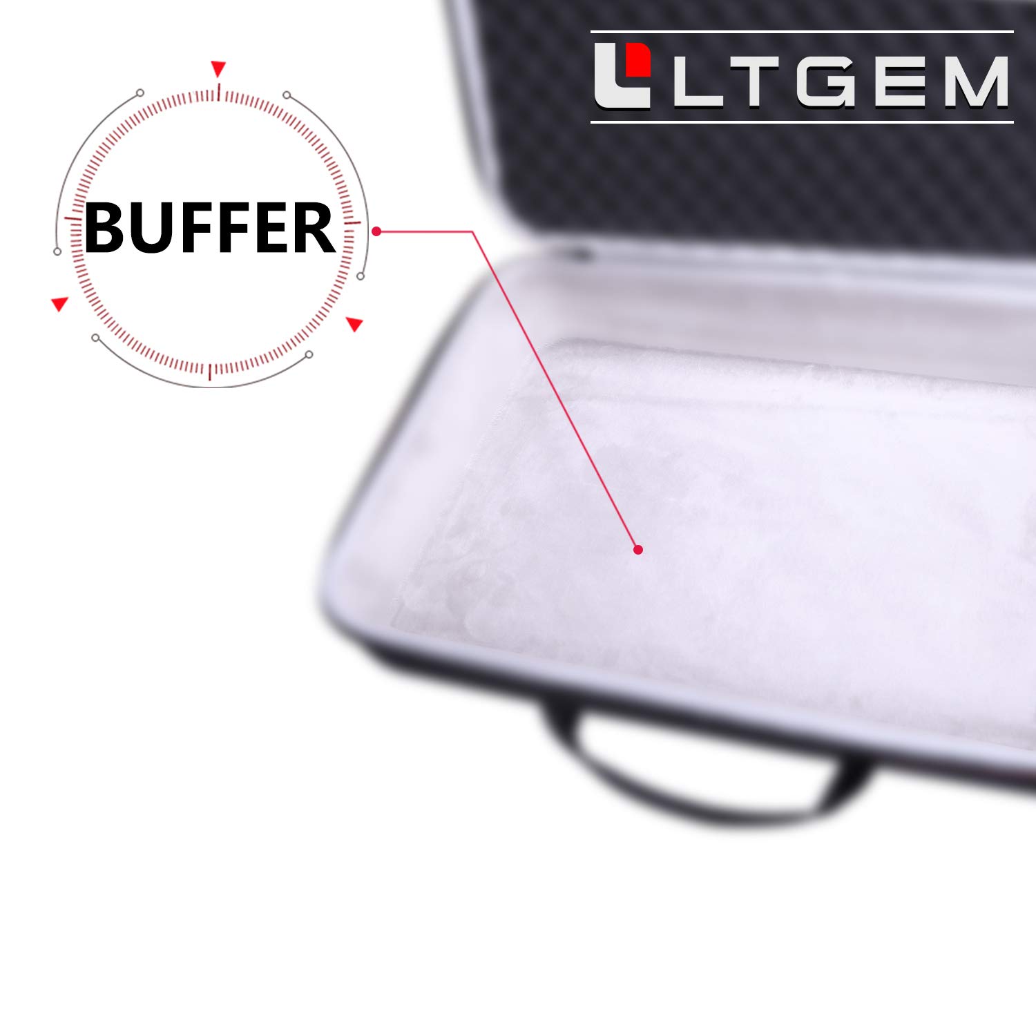LTGEM Hard Travel Carrying Case for Pioneer DJ DDJ-FLX4 / Roland DJ-202 / M-Audio Oxygen Pro 25 / AKAI Professional MPK225 DJ Controller