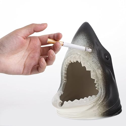 Meokro Shark Shaped Ashtray Shark Ceramic Shark Windproof Ashtray Shark Mouth Ashtray Home