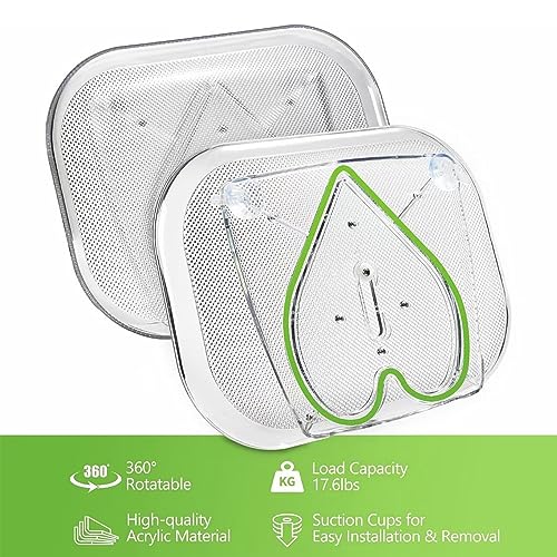 Square Lazy Susan for Refrigerator, Clear Turntable Organizer, 2 Pack 15.67'' Rectangular Fridge Organizers and Storage, Rotating Rack Organization for Kitchen, Counter Top, Cabinet Closet, Pantry