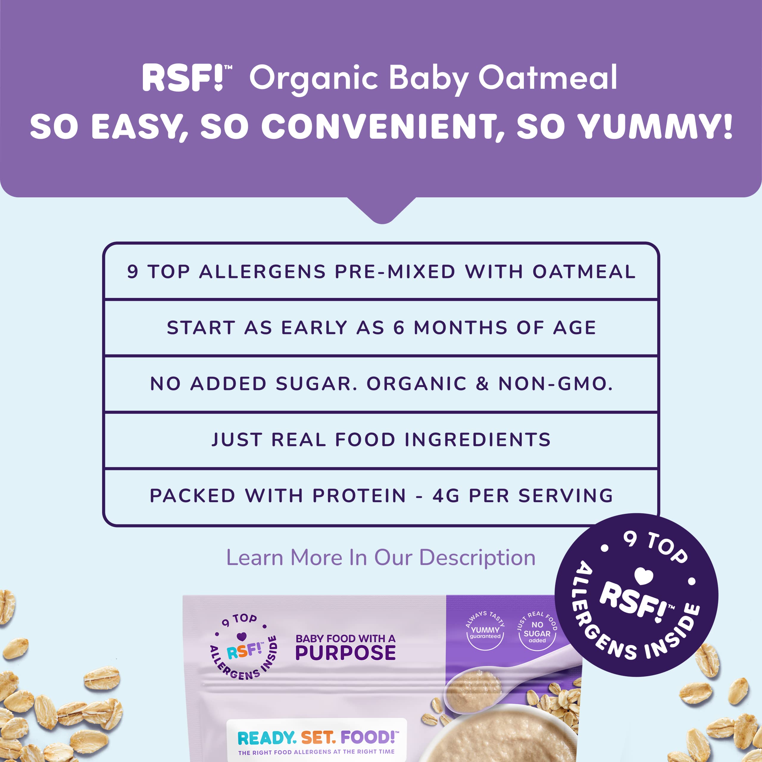 VERSAINSECT , Food! Organic Baby Oatmeal Cereal | Sweet Potato Carrot | Organic