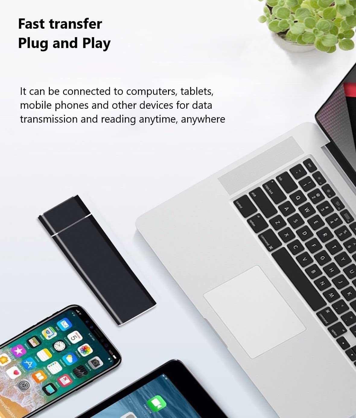 SOSOFLY New SSD Mobile Solid-State U Disk 64GB 128GB Portable Mini Mobile Solid-State Hard Disk high-Speed Read and Write U Disk (64G, Gold)