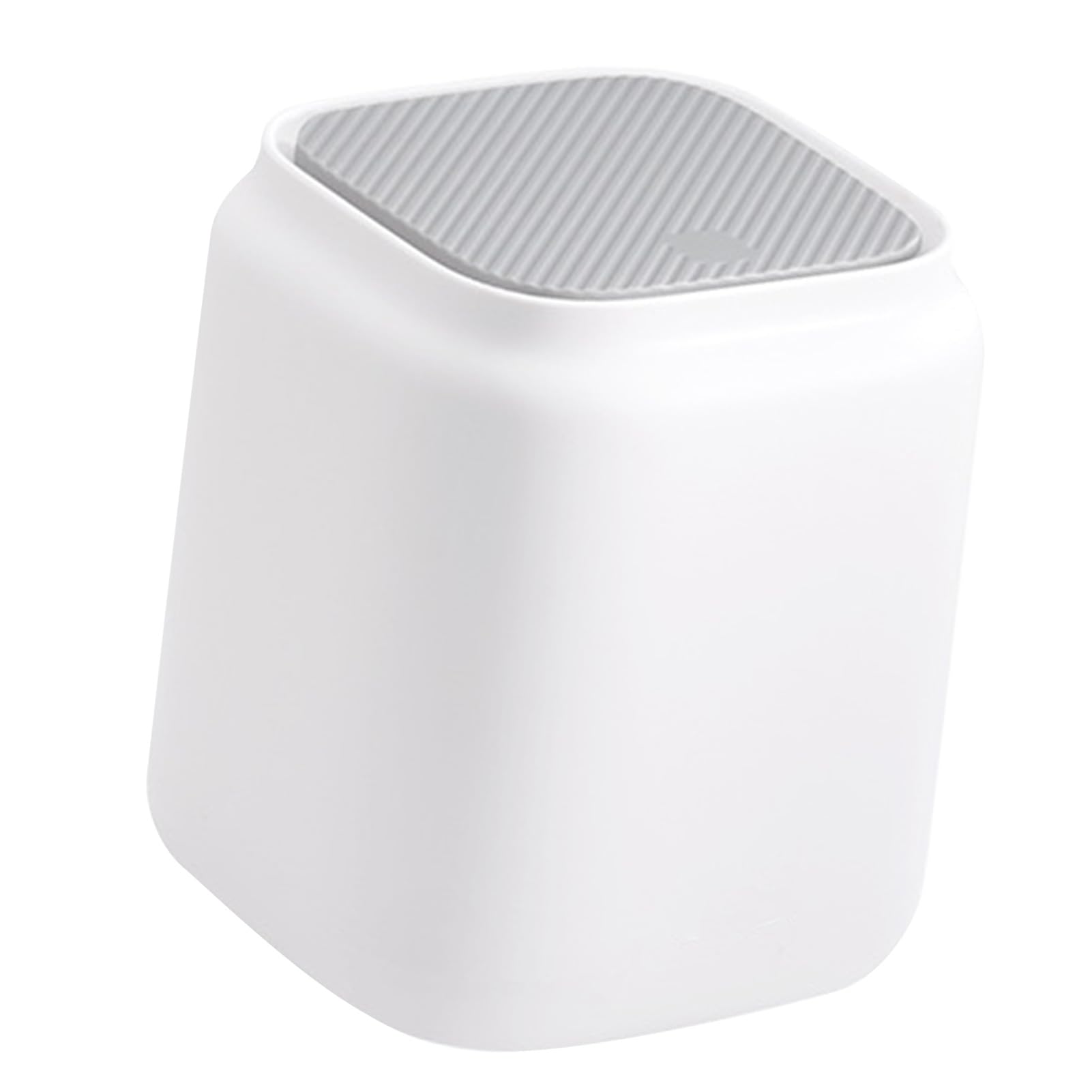 VIVIDPLOT Desktop Garbage Can Office Press Top Mini Trash Can Waste Basket with Lid for Home Bedroom Study (White)