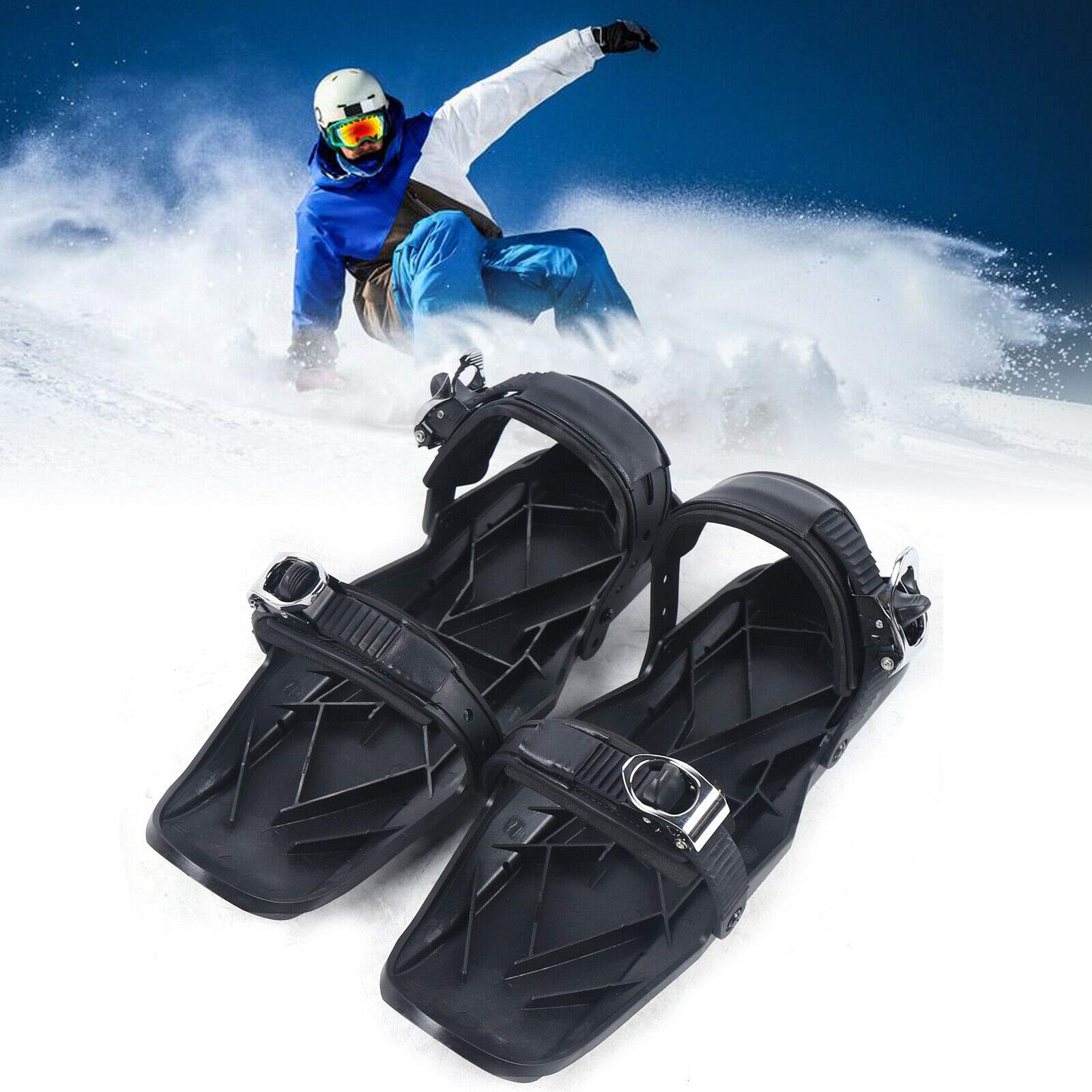Mini Skiing Sled Snow Board Ski Boots Ski Shoes Combine Skates with Bindings, Suitable for Snow Parks, Forest Trails and Cross-Country Skiing
