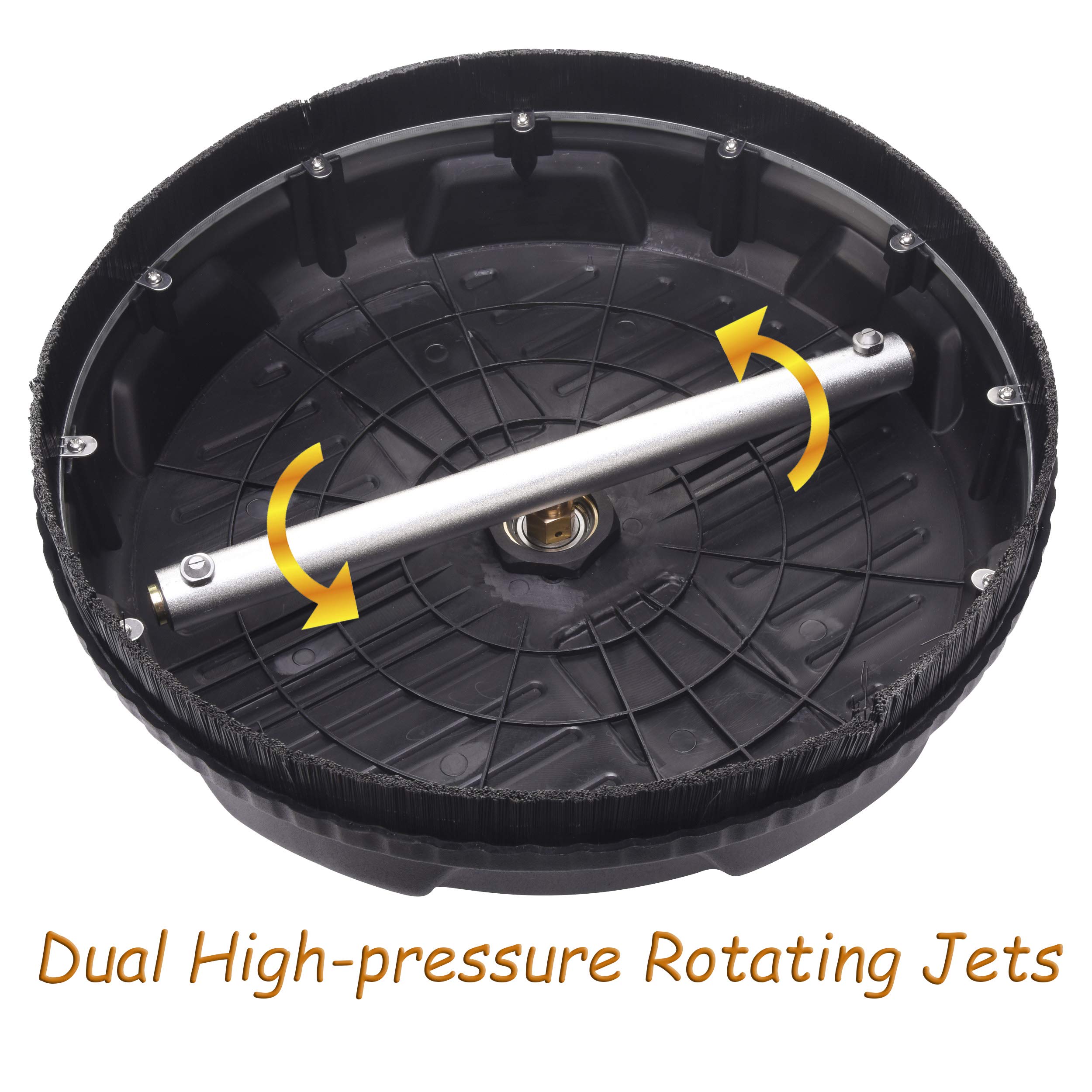 M MINGLE 15'' Pressure Washer Surface Cleaner, with 2 pcs Extension Wand Attachment for Power Washer, 4000 PSI