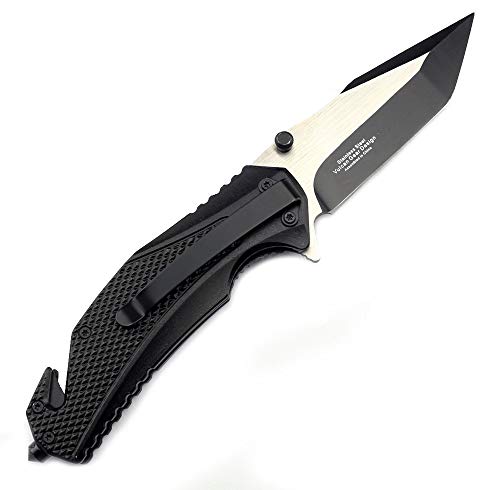 Vulcan Gear Emergency Service Tactical Assisted Open Metal Rescue Folding Knife (Red - Fire Dept.)