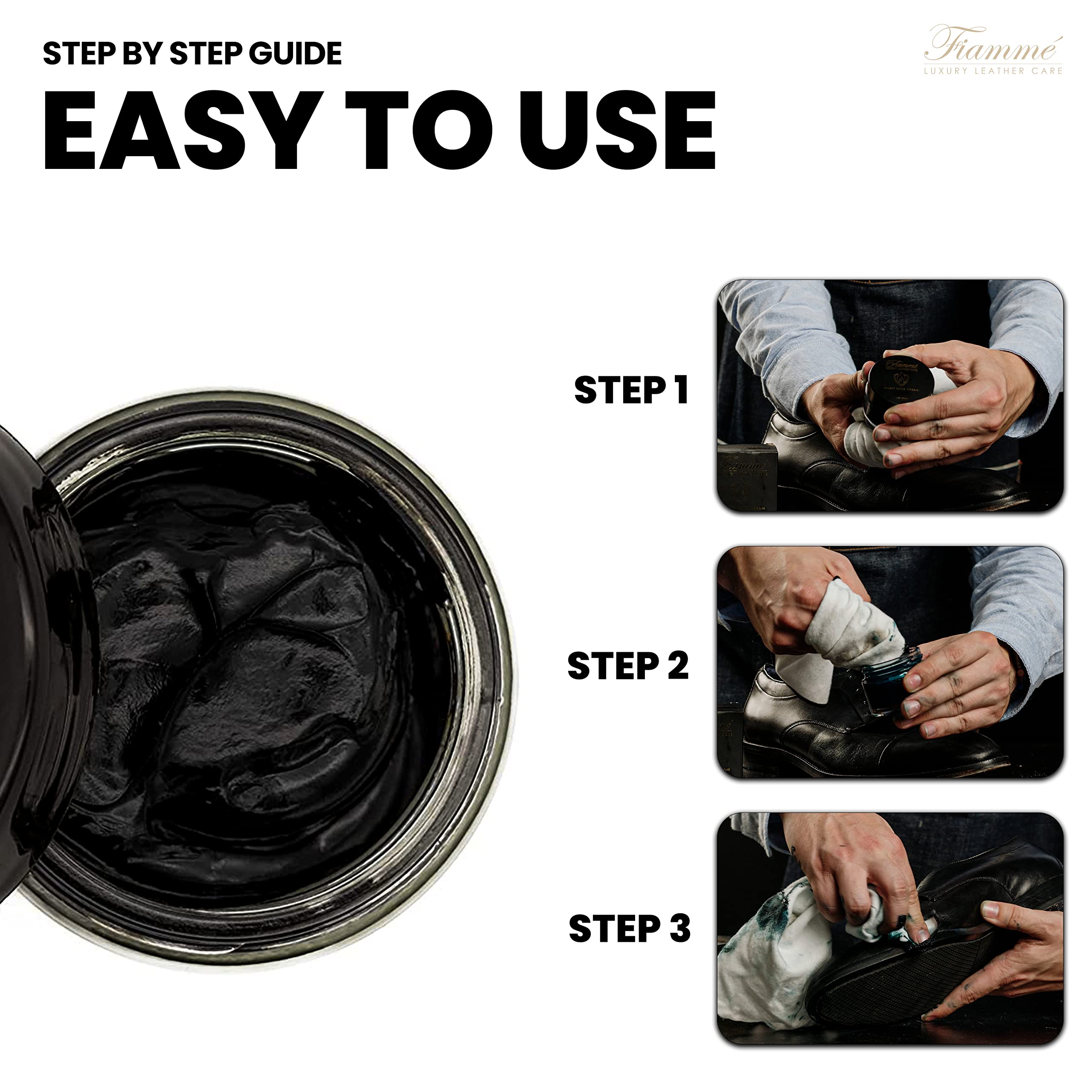 Leather Hero Shoe & Boot Cream Polish - Restore Color, Condition & Protect Leather Goods - Made in USA - 1.6oz (Black)