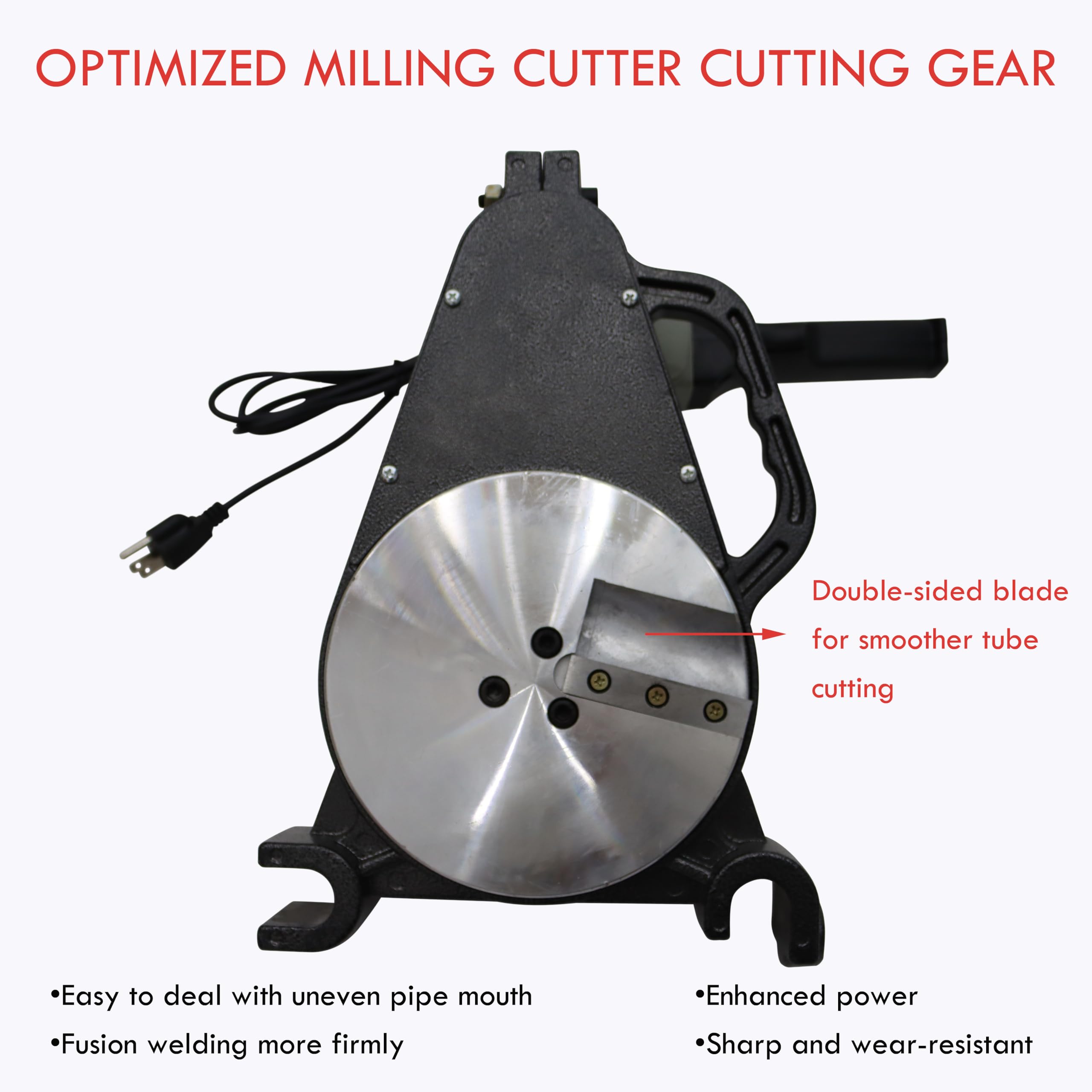 TECHTONGDA Manual Pipe Welder Electric Tube Butt Fusion Machine Pipe Welding Machine Hot Melt Solder for PE PP PB PVDF PPR (2.48"-6.30" four clamps)