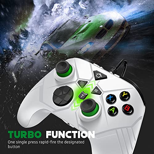 SAMINRA Replacement for Wired Xbox One Controller with Two Remappable Buttons, 3.5mm Audio Jack and Turbo Key, Compatible with Xbox Series X/S, Xbox One X/S and Windows 10/11