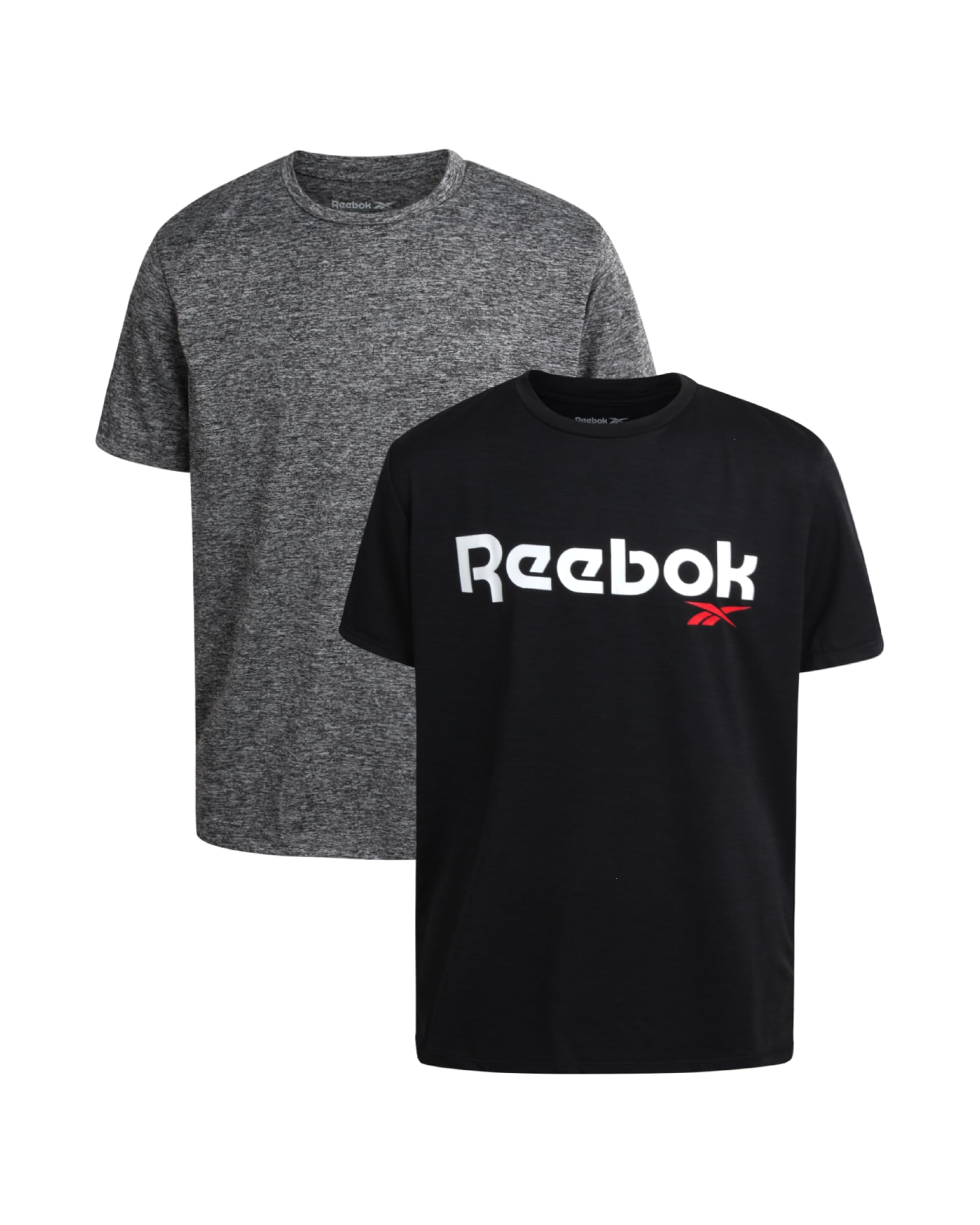 Reebok Boys' Athletic T-Shirt - 2 Pack Active Performance Sports Tee, Size 10/12, Classic White