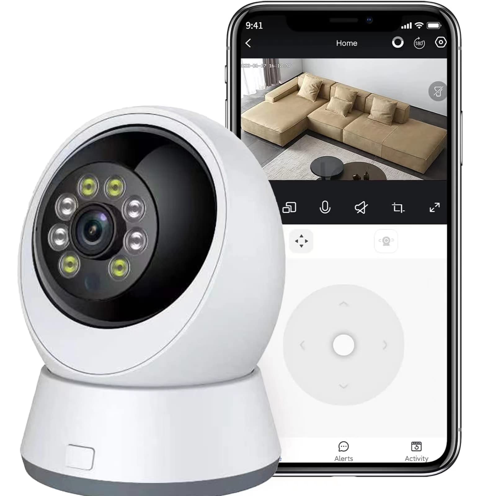 WiFi Indoor Home Security Camera - 5G Security Camera, 1080P Home WiFi Camera, 360° Dome Camera for Home Surveillance, Baby & Pets Camera Monitor