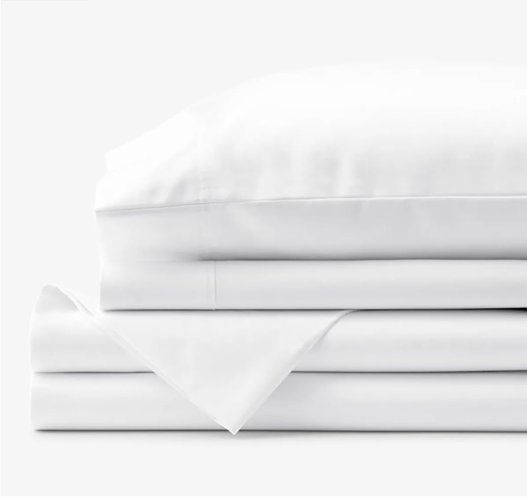Kotton Culture 1000 Thread Count Sheet Set 4 Piece 100% Egyptian Cotton Luxurious Breathable Soft Cooling Cotton Sheets with Deep Pocket Snug Fit Smooth Sateen Weave (White, King)
