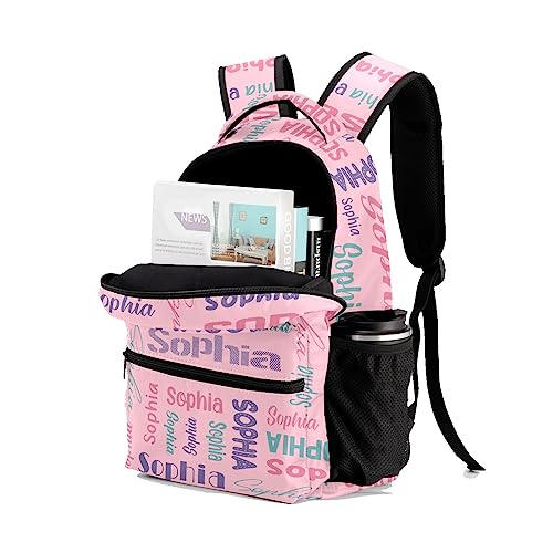 ZAACUSTOM Waterproof Personalized Backpack Bookbag with Name for Elementary Girls Boys, Fashion Custom School Bag Gift for Kids, Unique Customize Back Pack Book Bag, 1 Pack