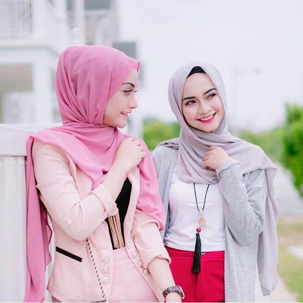 LMVERNA Solid Color Lightweight Wrap and Shawls Girls Fashion Chiffon Scarves(White)