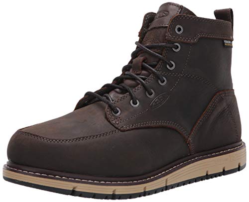 KEEN Utility Mens San Jose 6" Alloy Toe Waterproof Wedge Work Boots, Cascade Brown/Black, 9.5 US