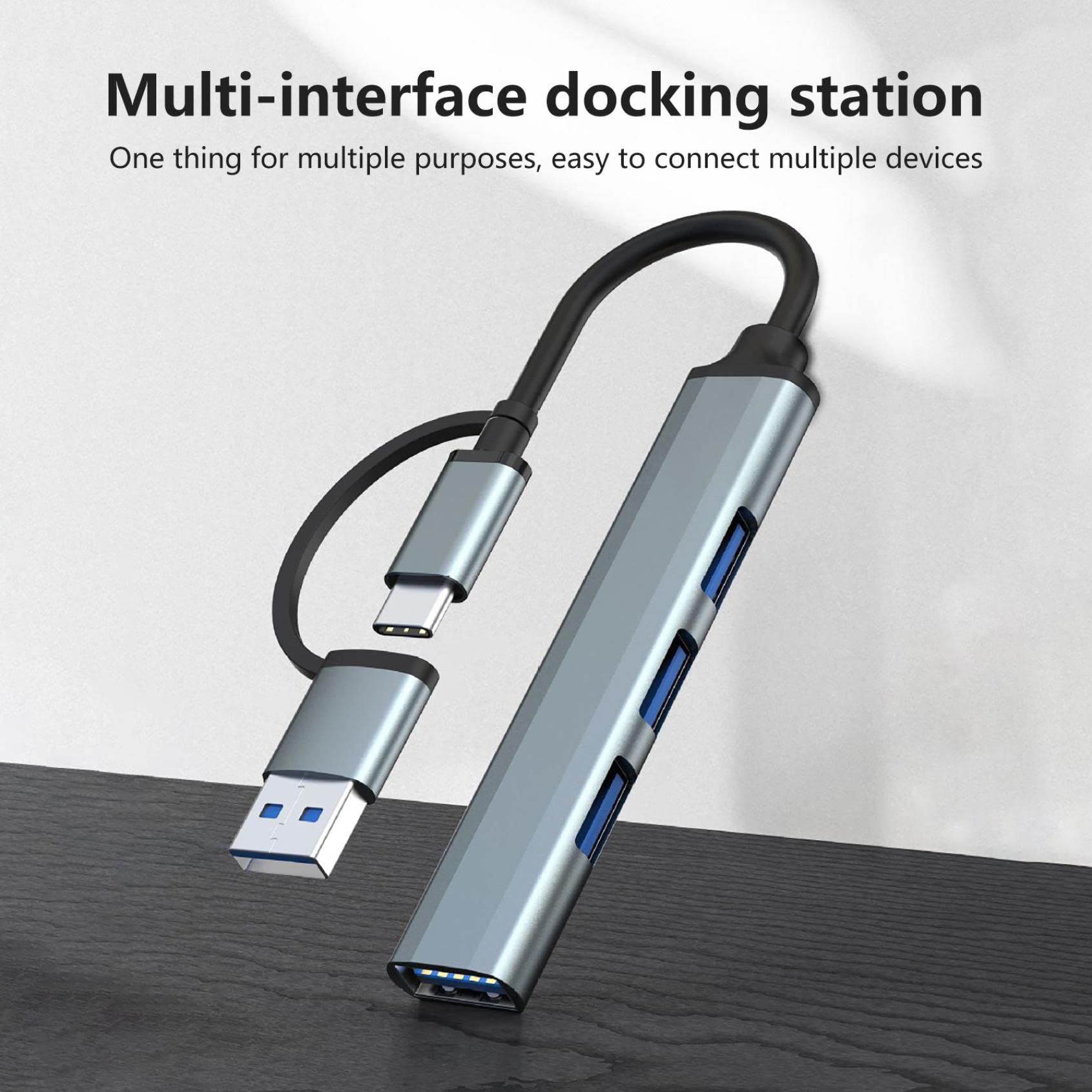 USB 3.0 Hub, Multi USB Port Expander, Fast Data Transfer USB Splitter Fit for External Hard Drive Electronics Gaming Laptop Desktop PC