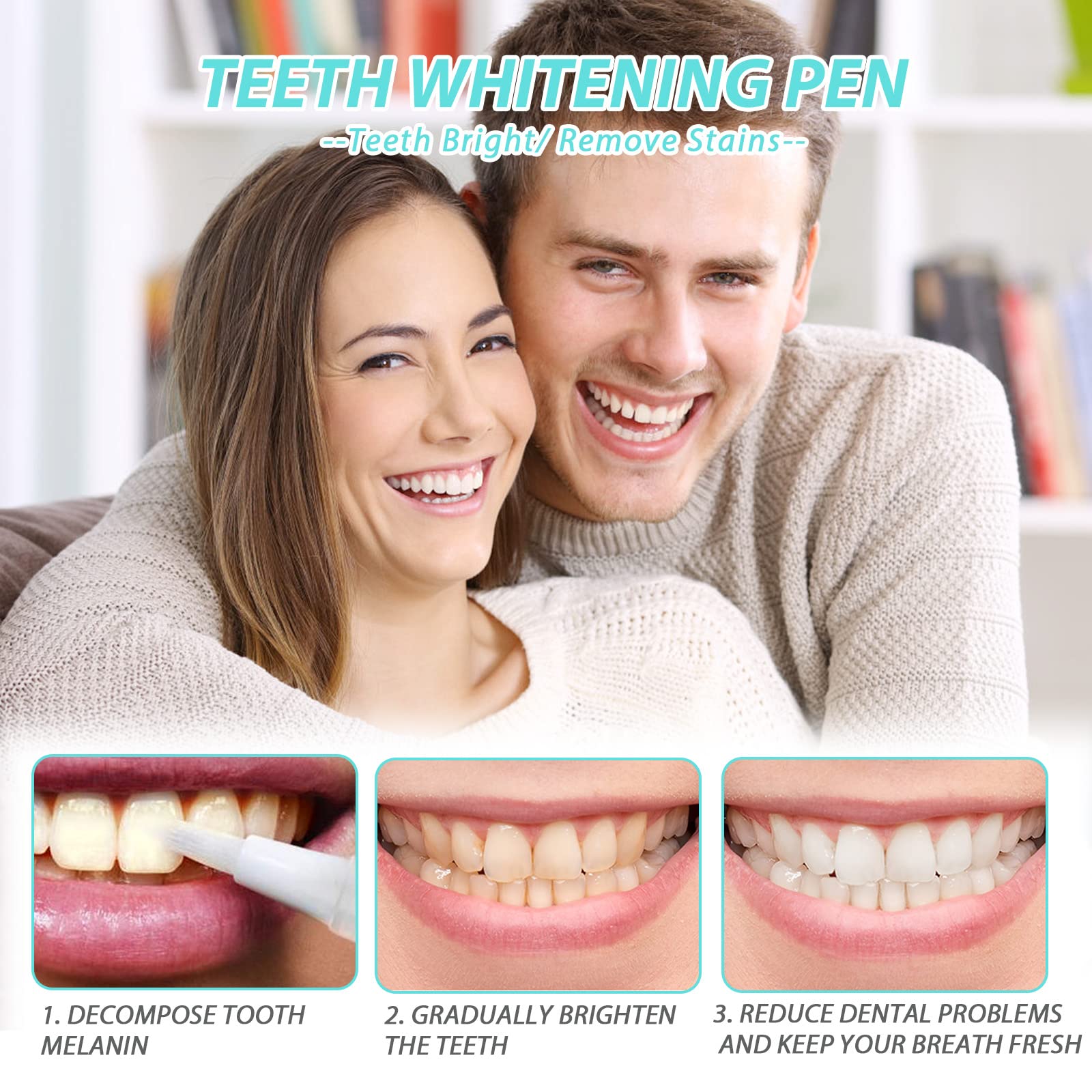 Teeth Whitening Pen for Adults Teeth Whitening Pens Natural Mint Flavor,Beautiful White Smile 30+ Uses,Effective,No Sensitivity (Green)
