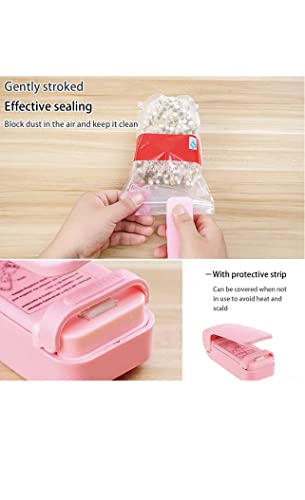 Portable Bag sealing machine mini magical sealer - latest upgraded snack sealer seals the bag to keep it fresh, small in size magnet attached to mount only takes 2 AA batteries and gently operate without any button. Perfect for bags of snacks