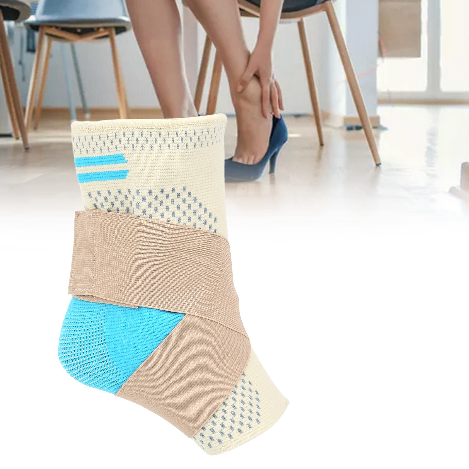 Pwshymi Ankle Brace, Ankle Strap Sleeve Muscle Relief Stretchy Breathable for Sports for Injury Recovery(S)