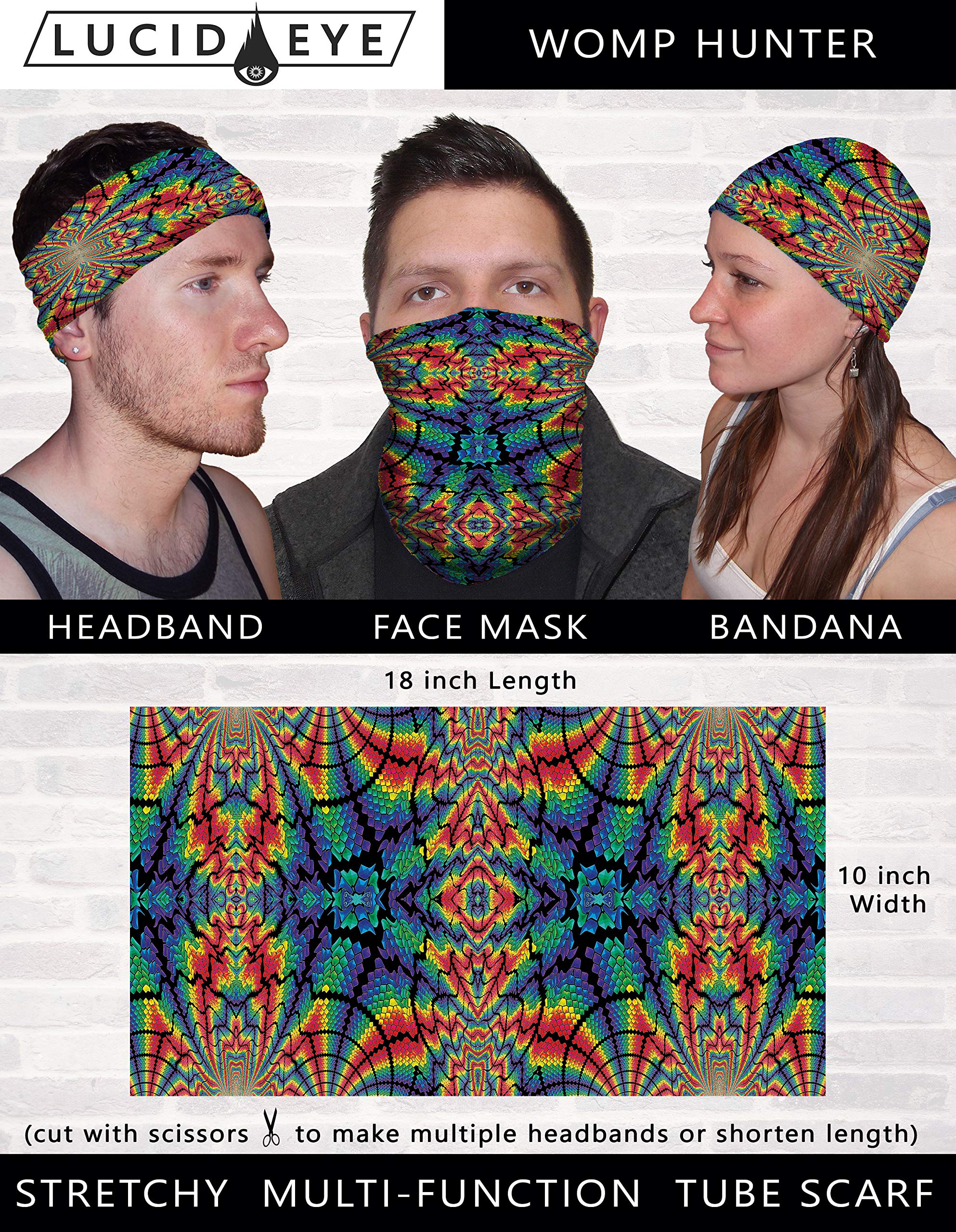Lucid Eye Neck Gaiter Multipack 3PCS, Colorful Festival Series, Stretchy Tube Scarf