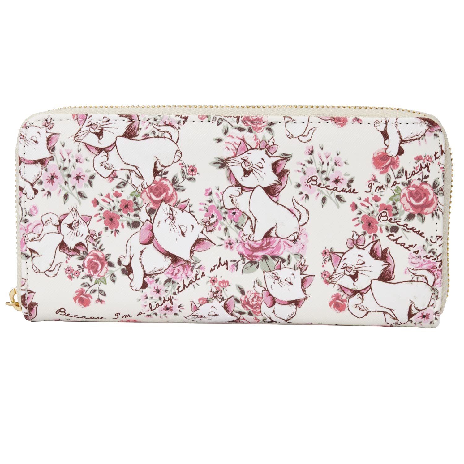 Loungefly Disney Aristocats Marie Cat Kitten I'm a Lady White Pink Floral Wallet