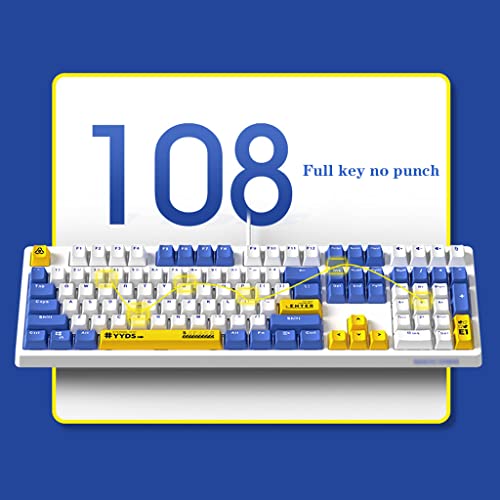 Qingchen Mechanical Gaming Keyboard,108-key Full Key Without Conflict,USB Wired with Full Key Programmable,for PC,Laptop,Mac.