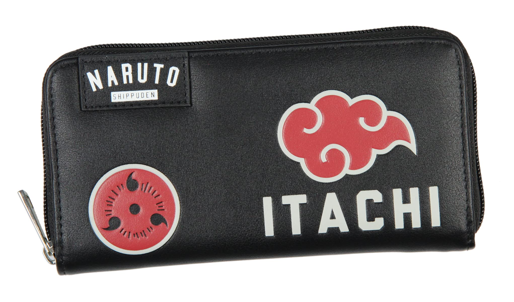 Naruto Shippuden Itachi Uchiha Akatsuki Red Cloud Mangekyo Sharingan Zip Around Wallet