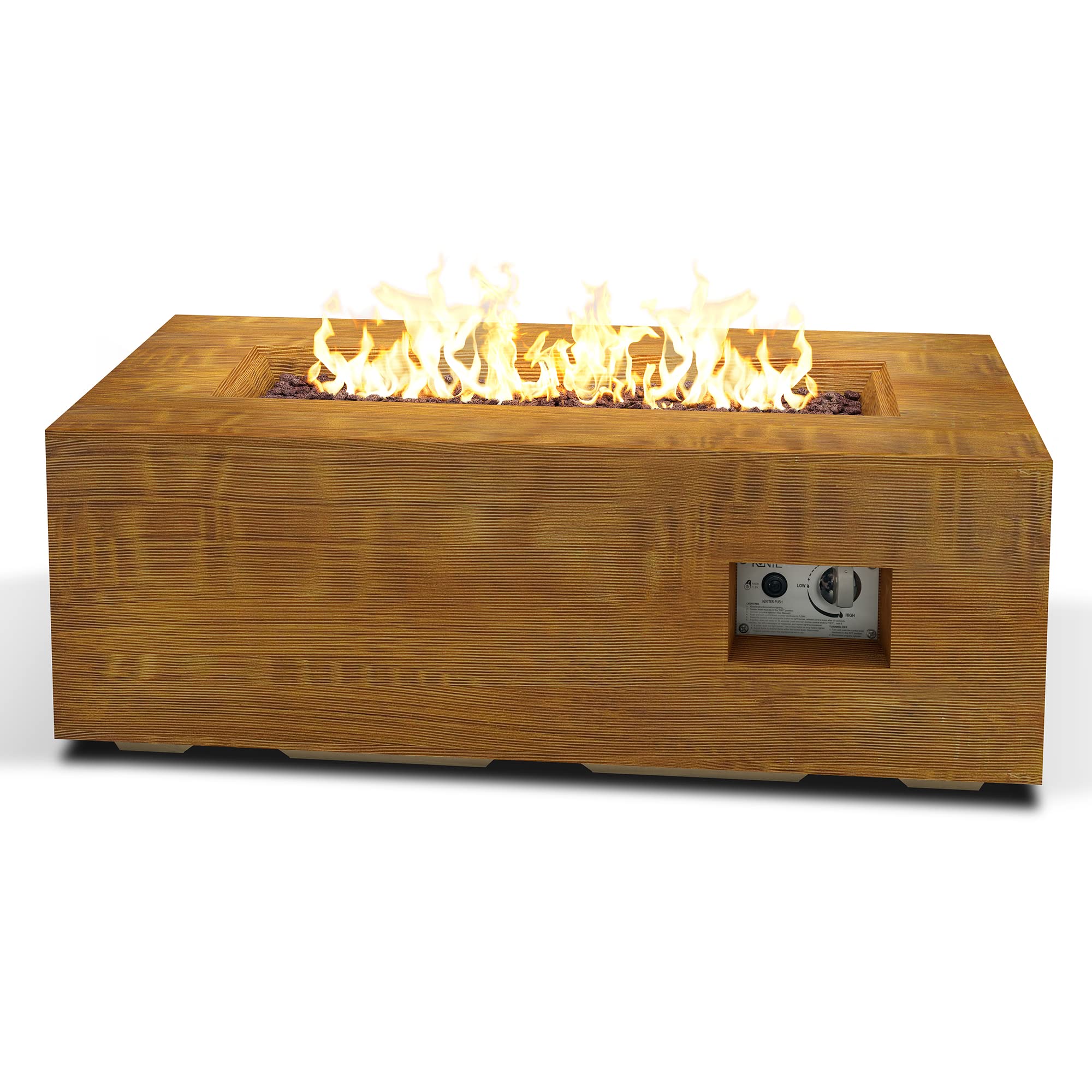 Kante Concrete Rectangle Fire Table 42", 50000 BTU Outdoor Propane Fire Pit Table, Mokeless Fire Pit and Outdoor Fire Pits, Gas Fire Pits for Outside Patio, Light Gray