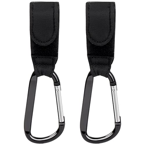 Stroller Hooks for Hanging Bags(2 Packs), Tinabless Universal Stroller Clips for Hanging Diaper Bags, Purses, Shopping Bags, Great Hook Set for Mommy When Walking or Shopping(Black)