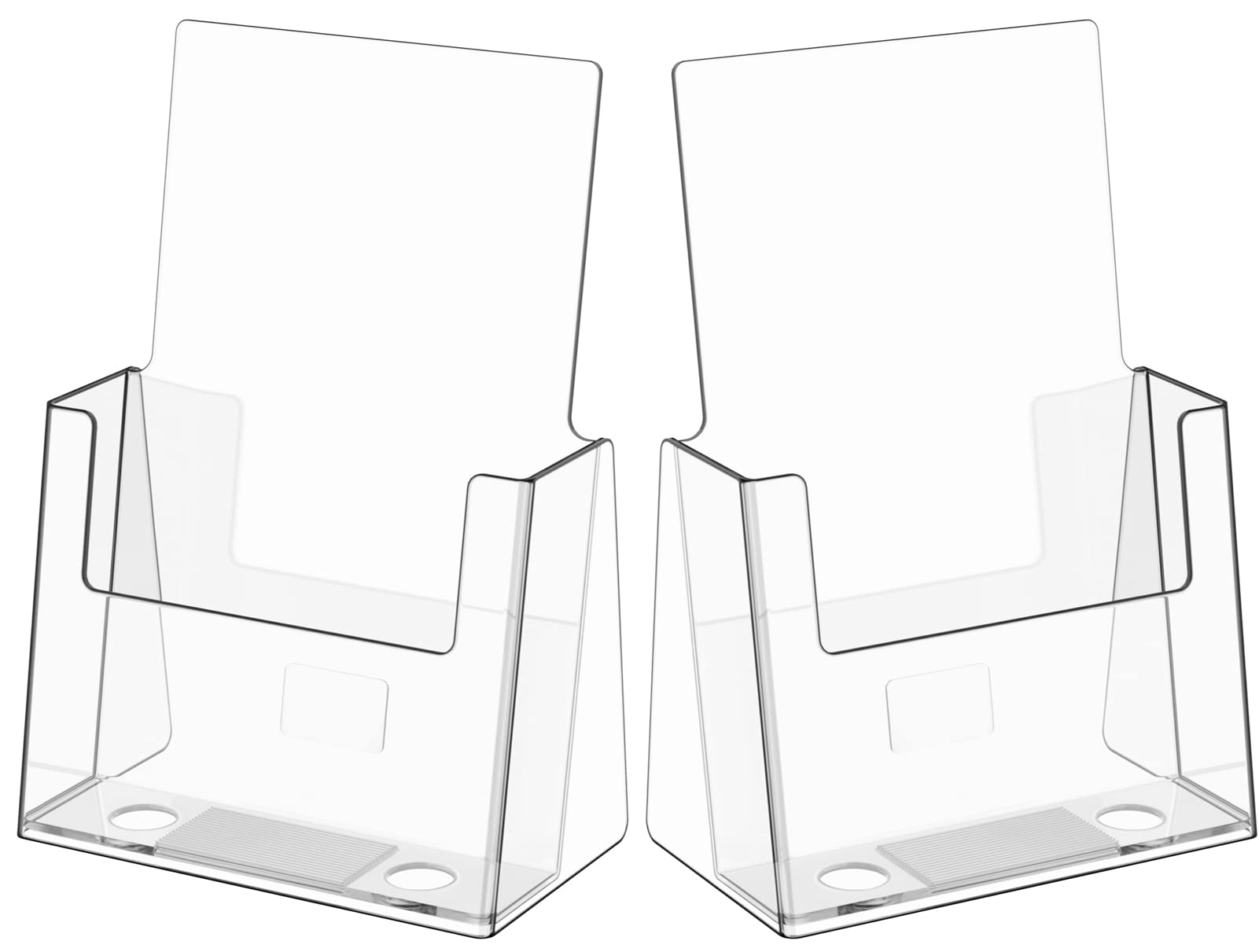 MaxGear Acrylic Brochure Holder 6 x 9 Inches, Clear Literature Holder Acrylic Countertop Organizer Plastic Flyer Display Stand Clear Bi-fold Magazine Holder for Pamphlet, Booklet, Menu, 2 Pack